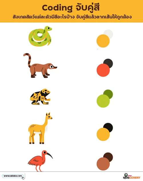 Coding - เกม Coding จับคู่สี 1 - ดาวน์โหลดฟรี Learning Sheet